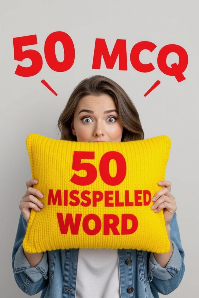 Top 50 Misspelled Words MCQs with Answers | English Spelling Practice ...
